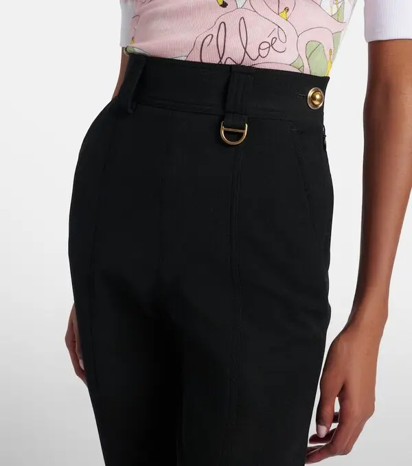 Chloé Embellished Slim Pants - Black