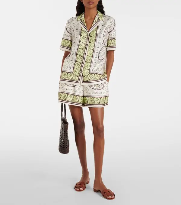 Tory Burch Printed Silk Shorts - Multicoloured