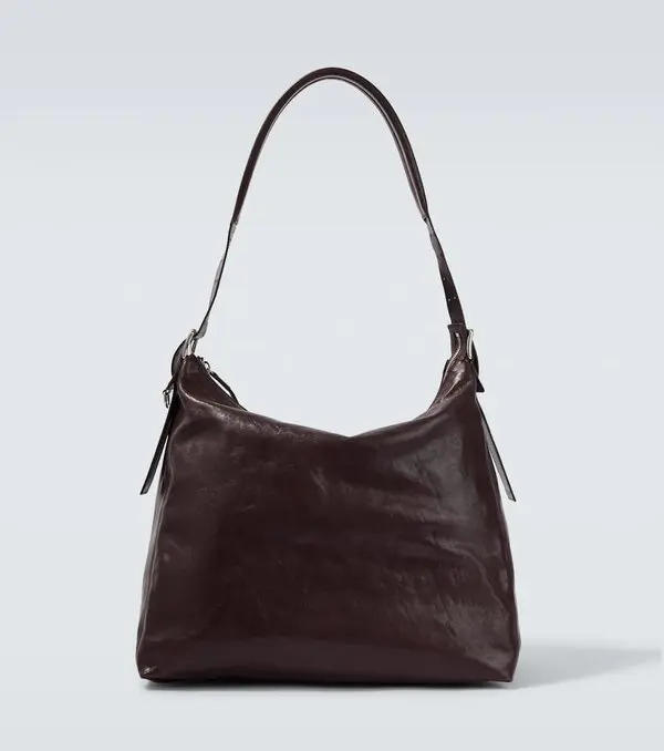 LEMAIRE Leather Shoulder Bag - Burgundy