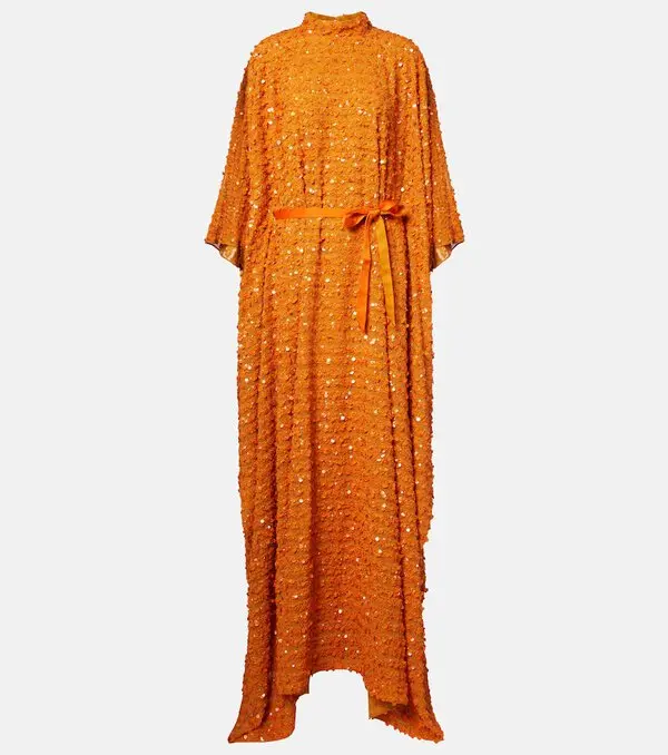 TALLER MARMO Caracciolo Sequined Kaftan - Orange