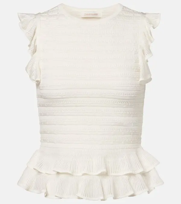 Zimmermann Luna Ruffled Top - White