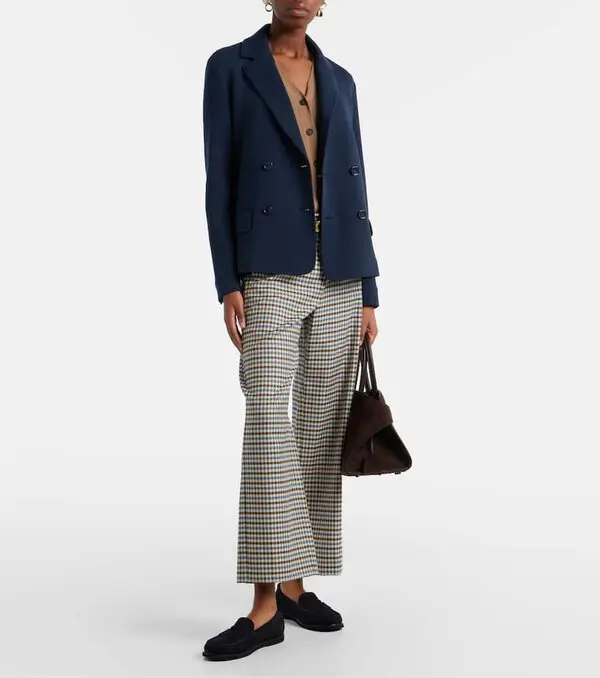 Max Mara Badia Double-breasted Cotton-blend Blazer - Blue