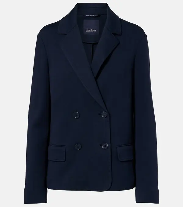 Max Mara Badia Double-breasted Cotton-blend Blazer - Blue