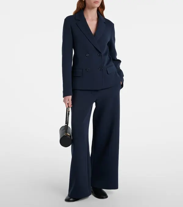 Max Mara Badia Double-breasted Cotton-blend Blazer - Blue