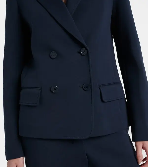Max Mara Badia Double-breasted Cotton-blend Blazer - Blue
