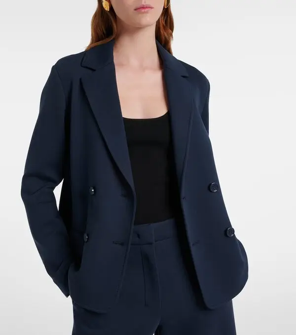 Max Mara Badia Double-breasted Cotton-blend Blazer - Blue