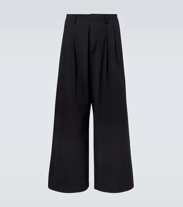 ERL Pleated Wide-leg Pants - Black