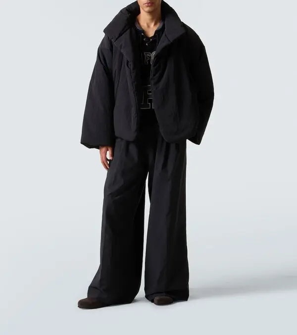 ERL Pleated Wide-leg Trousers In James - Black