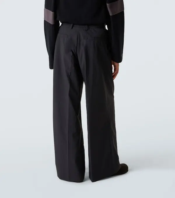 ERL Pleated Wide-leg Trousers In James - Black