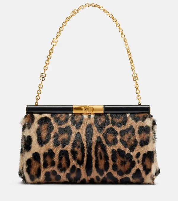 Dolce & Gabbana Marlene Large Calf Hair Shoulder Bag - Brown