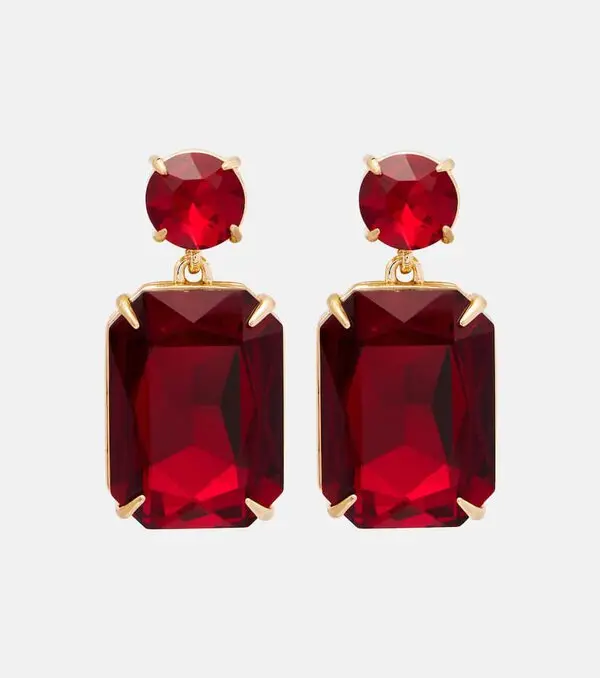 Carolina Herrera Embellished Drop Earrings - Red