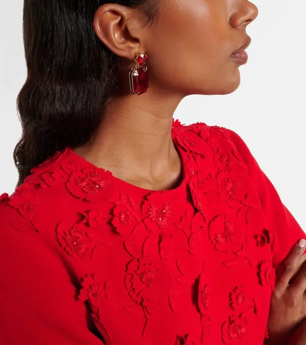 Carolina Herrera Embellished Drop Earrings - Red