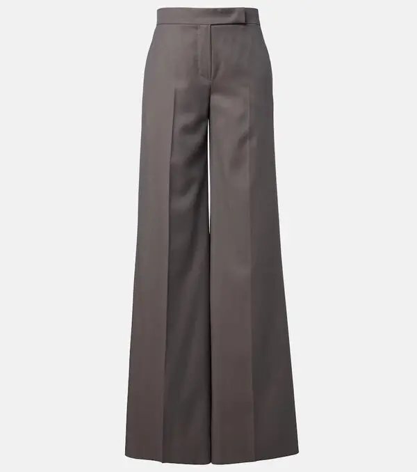 Max Mara Serio Virgin Wool Wide-leg Pants - Grey