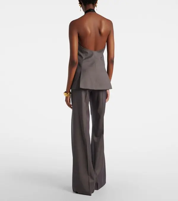 Max Mara Serio Virgin Wool Wide-leg Pants - Grey