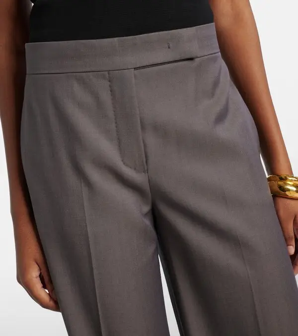 Max Mara Serio Virgin Wool Wide-leg Pants - Grey