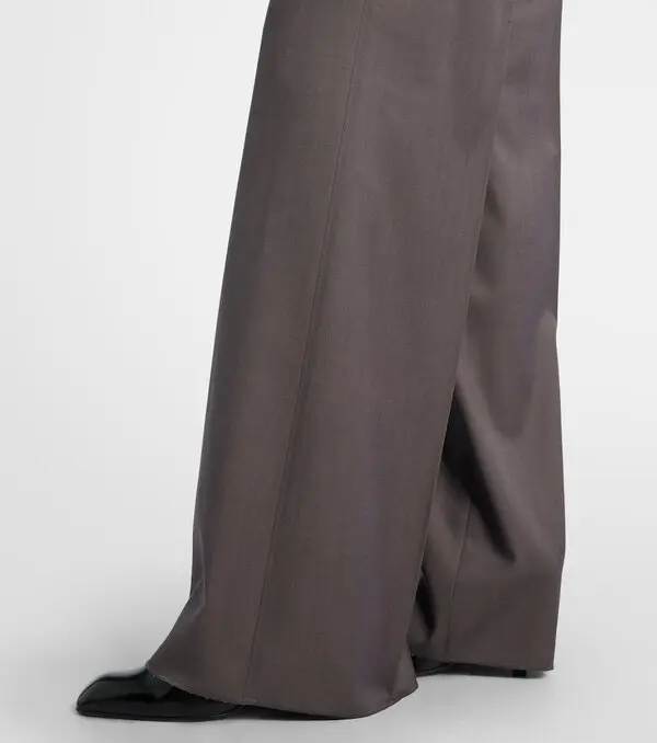 Max Mara Serio Virgin Wool Wide-leg Pants - Grey