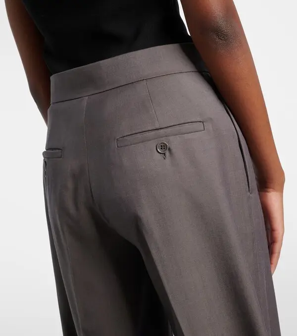 Max Mara Serio Virgin Wool Wide-leg Pants - Grey