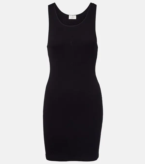 Saint Laurent Cassandre Cotton Jersey Minidress