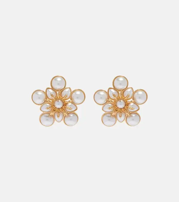 Oscar De La Renta Large Faux Pearl Clip-on Earrings - White