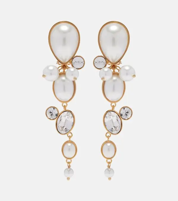 Oscar De La Renta Embellished Clip-on Earrings - Gold