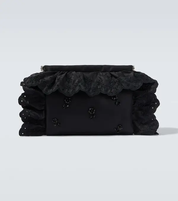 Simone Rocha Embellished Pillowcase Clutch - Black