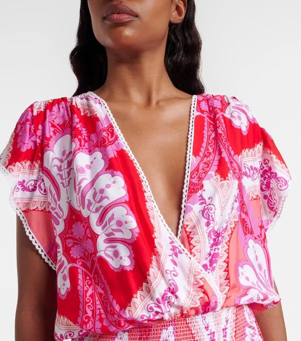 Melissa Odabash Jess Printed Tiered Minidress