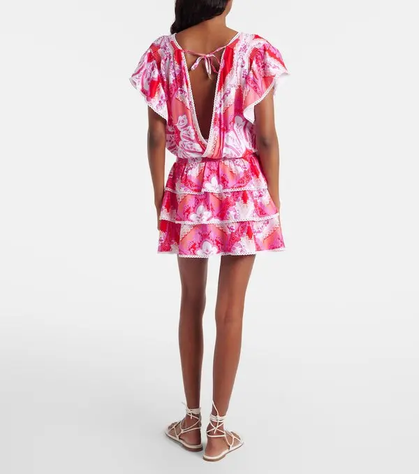 Melissa Odabash Jess Printed Tiered Minidress
