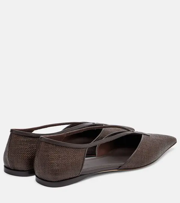 Max Mara Volpino Woven Ballet Flats - Brown
