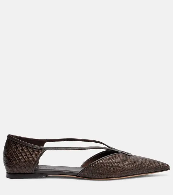 Max Mara Volpino Woven Ballet Flats - Brown
