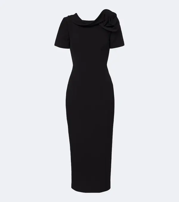 Roland Mouret Floral Appliqué Dress - Black