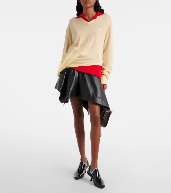 Loewe Belted Leather Miniskirt