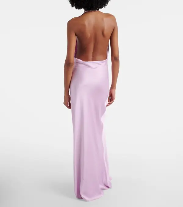 Stella McCartney Envers Satin Slip Dress - Purple