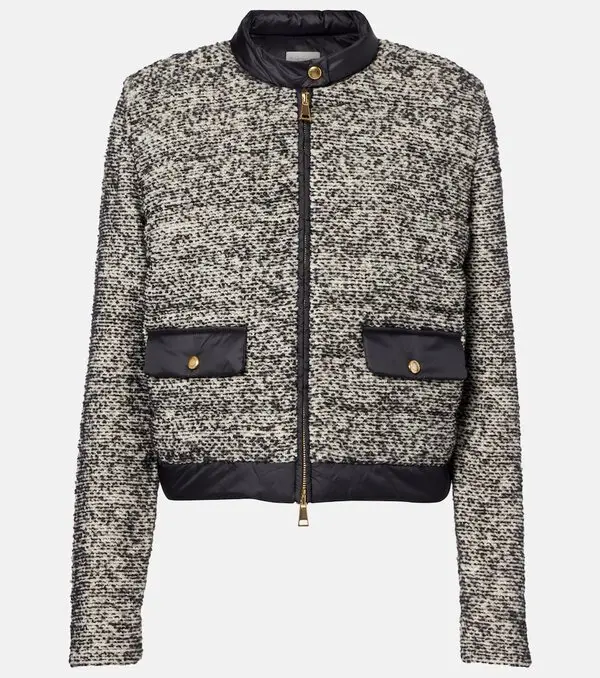 Moncler Down-paneled Wool-blend Jacket - Black
