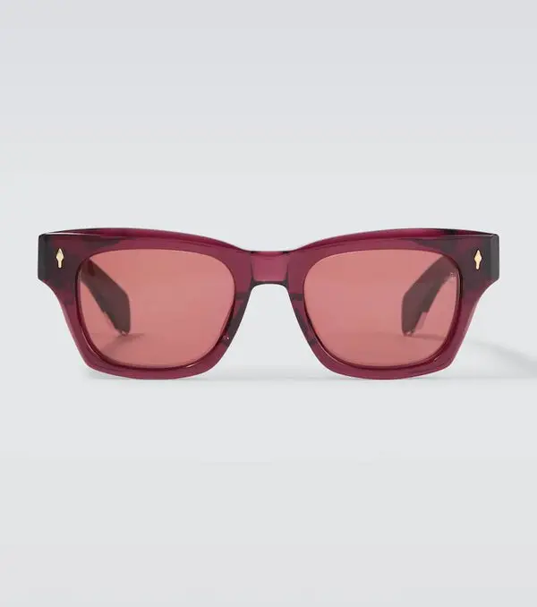 JACQUES MARIE MAGE Dealan 53 Square Sunglasses - Burgundy