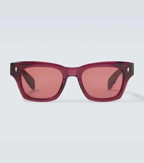 JACQUES MARIE MAGE Dealan 53 Square Sunglasses - Burgundy