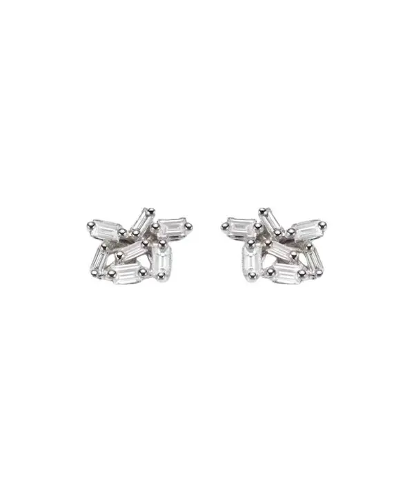 SUZANNE KALAN Classic 18kt White Gold Stud Earrings - Silver