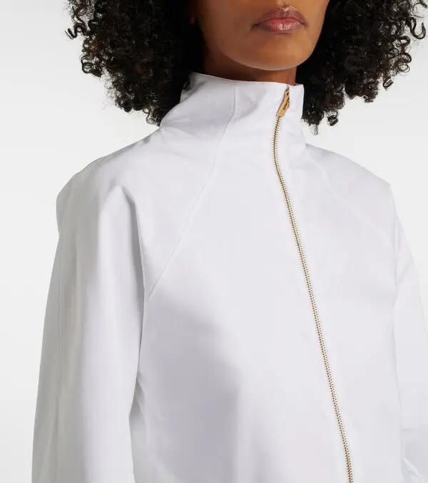 Alaïa Cotton Poplin Peplum Jacket - White