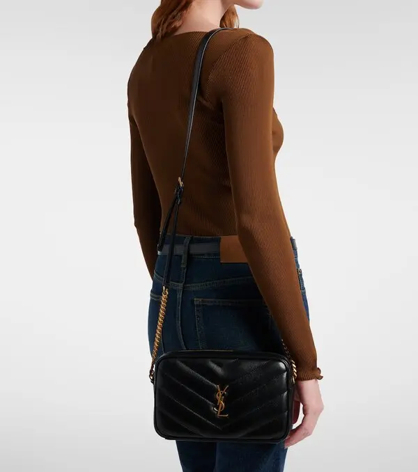 Saint Laurent Loulou Quilted Leather Camera Bag - Black