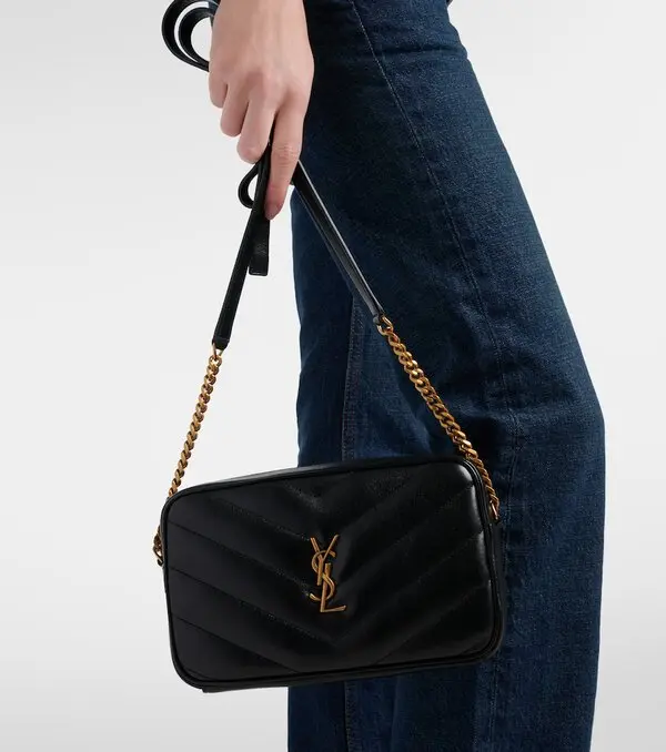 Saint Laurent Loulou Quilted Leather Camera Bag - Black
