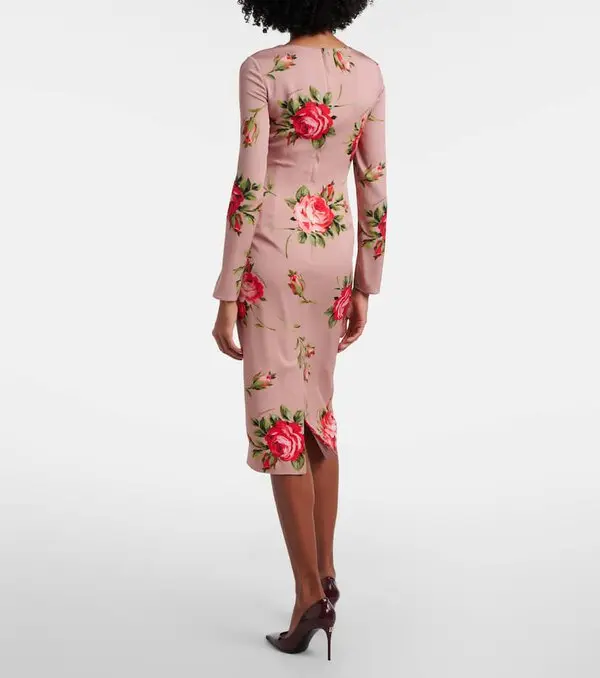 Dolce & Gabbana Floral Silk-blend Cocktail Dress - Pink