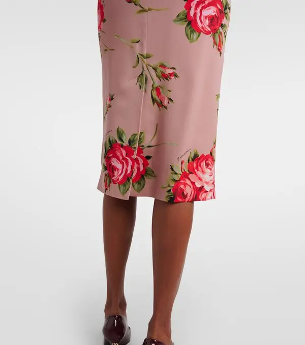 Dolce & Gabbana Floral Silk-blend Cocktail Dress - Pink