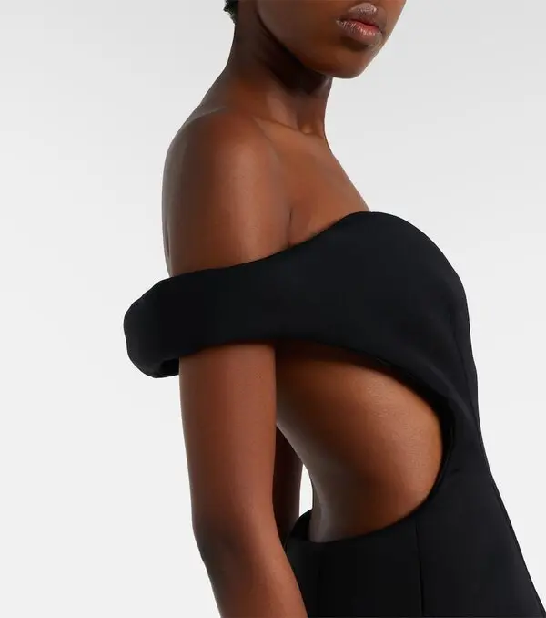 MUGLER Open-back Wool-blend Cocktail Dress
