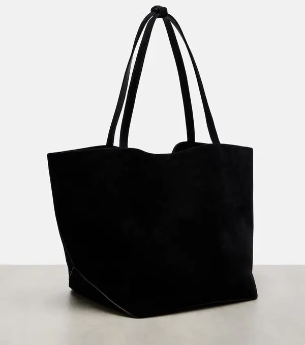THE ROW Park Three Edge Suede Tote Bag - Black
