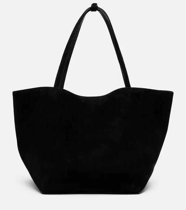 THE ROW Park Three Edge Suede Tote Bag - Black