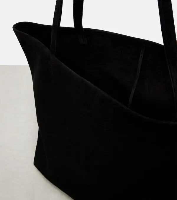 THE ROW Park Three Edge Suede Tote Bag - Black
