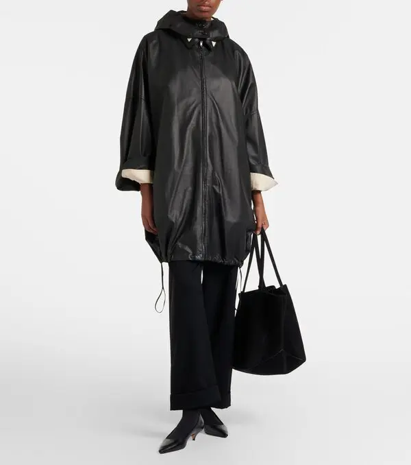 THE ROW Park Three Edge Suede Tote Bag - Black