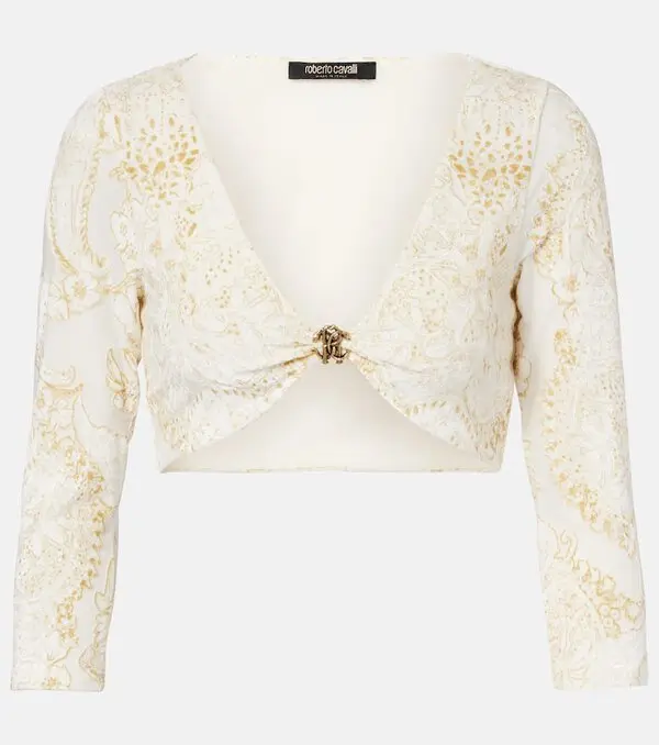 Roberto Cavalli Embellished Top - White