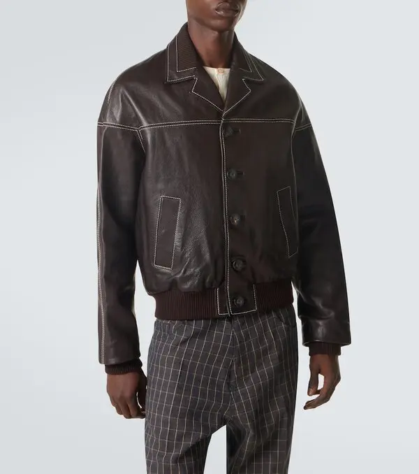 WALES BONNER Time Leather Jacket
