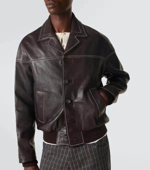 WALES BONNER Time Leather Jacket