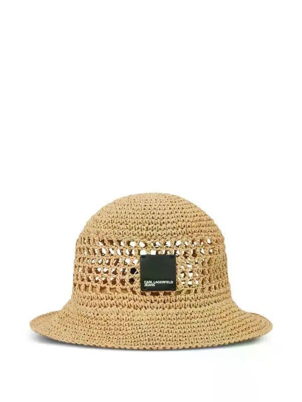 Karl Lagerfeld Raffia Bucket Hat - Neutrals